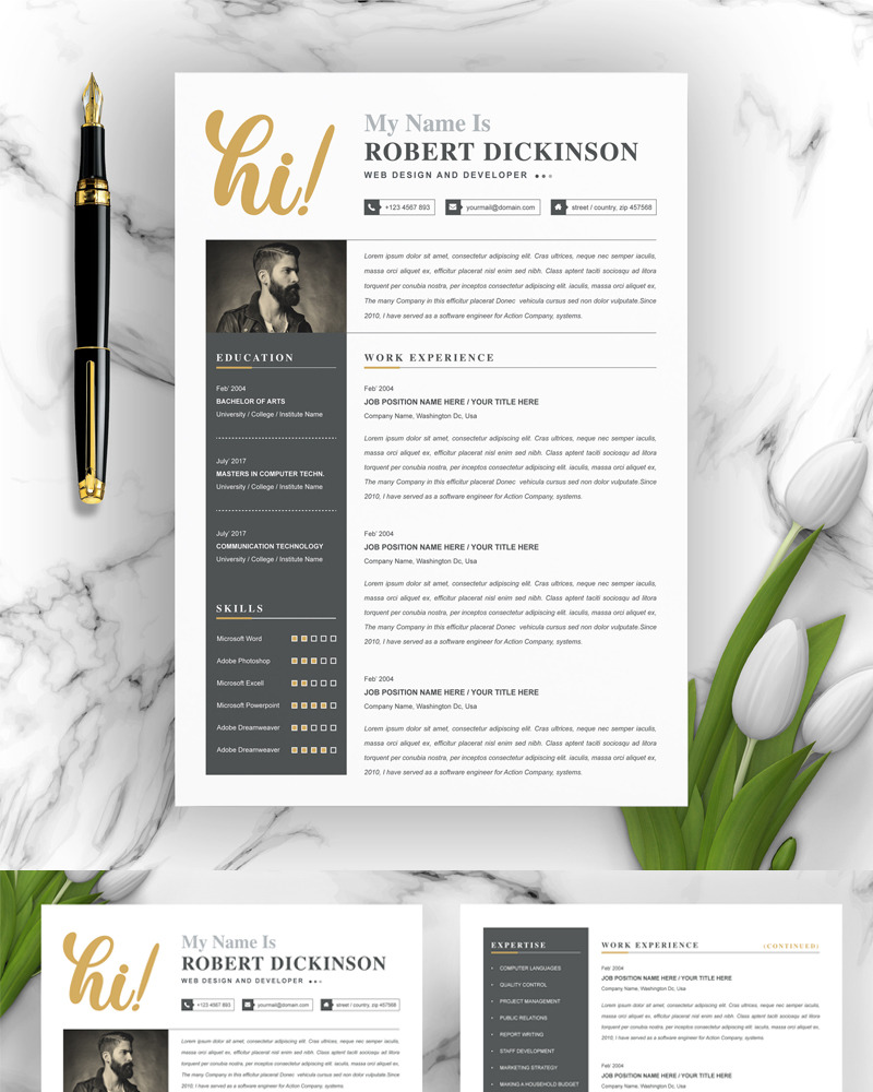 Robert Resume Template #90397 - TemplateMonster
