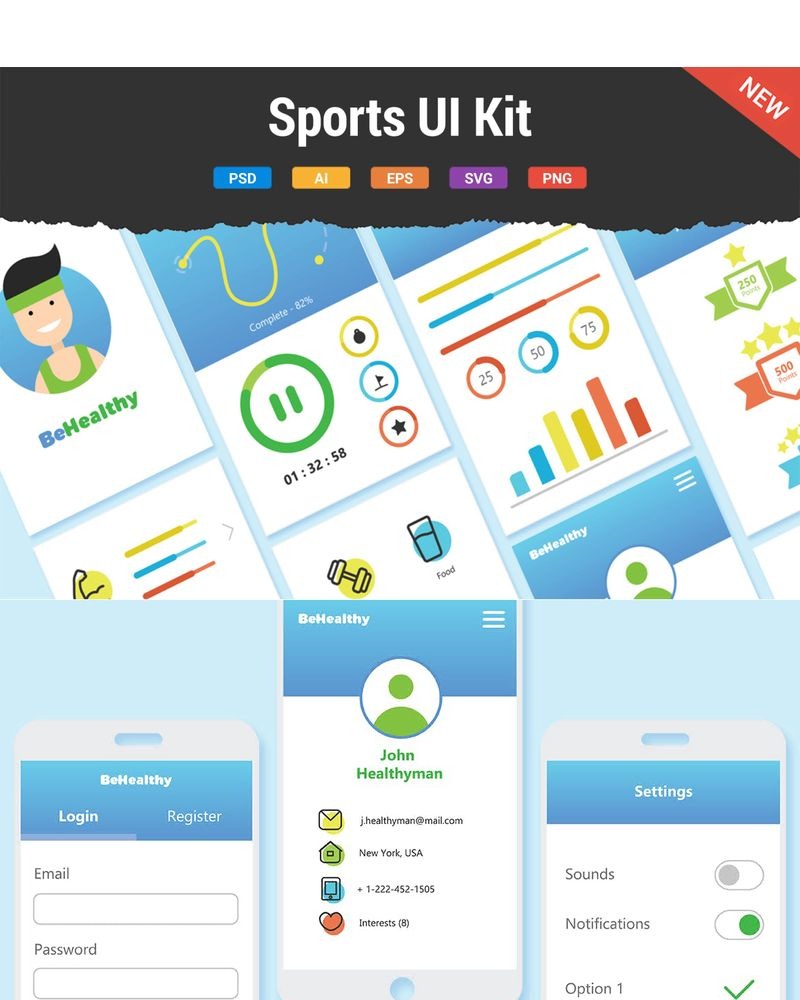 Sports Kit UI Elements #90339 - TemplateMonster