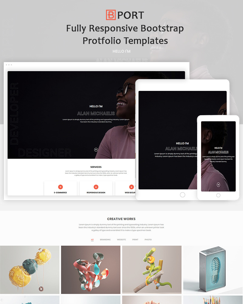 Bport - Responsive Portfolio Boostrap4 Landing Page Template