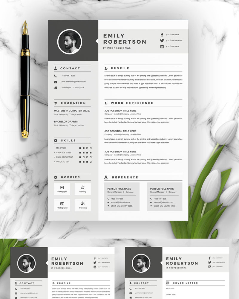 Emily Resume Template #90608 - TemplateMonster
