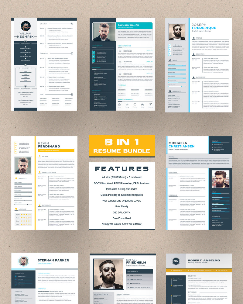 Monster Bundle Resume Template #90609 - TemplateMonster