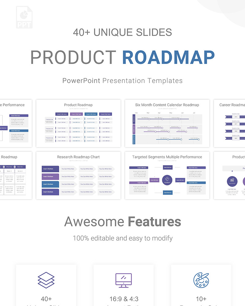 Product Roadmap PowerPoint template #90692 - TemplateMonster