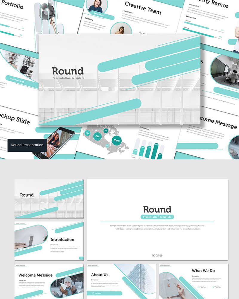 Round PowerPoint template #90603 - TemplateMonster