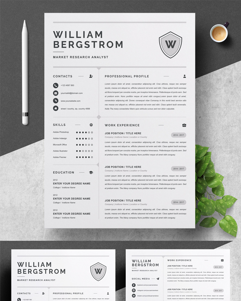 William Resume Template #90612 - TemplateMonster