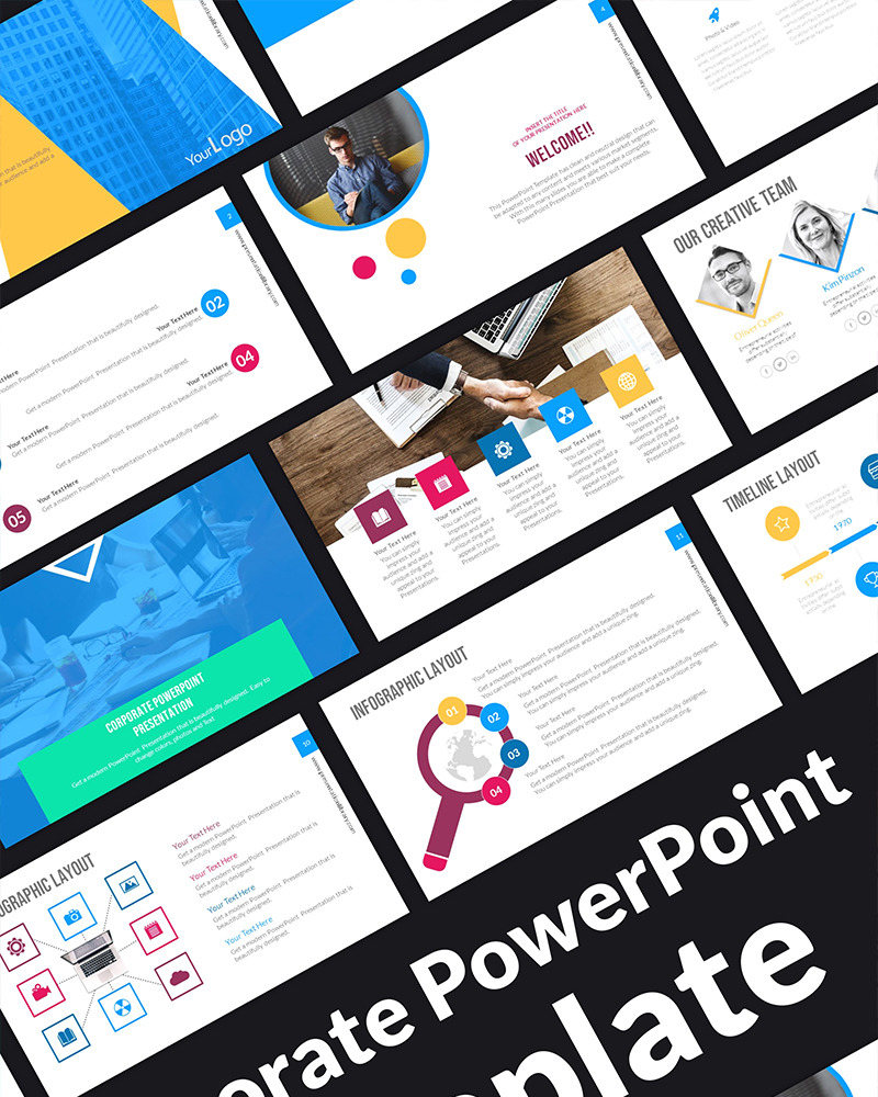 Branded Corporate PowerPoint template - TemplateMonster