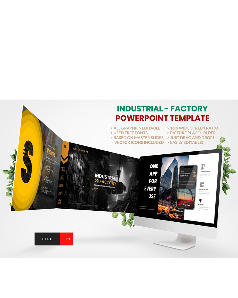 Industrial - Factory PowerPoint template - TemplateMonster