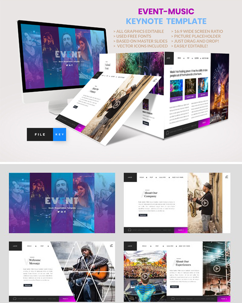 Event - Music - Keynote template #91484 - TemplateMonster