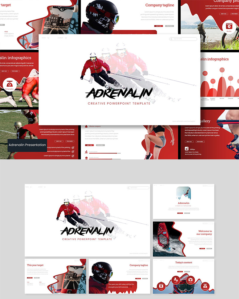Adrenalin PowerPoint template #91543 - TemplateMonster