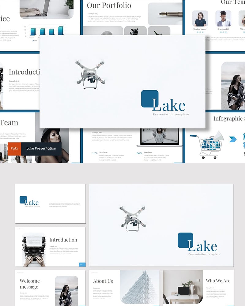Lake PowerPoint template #91546 - TemplateMonster