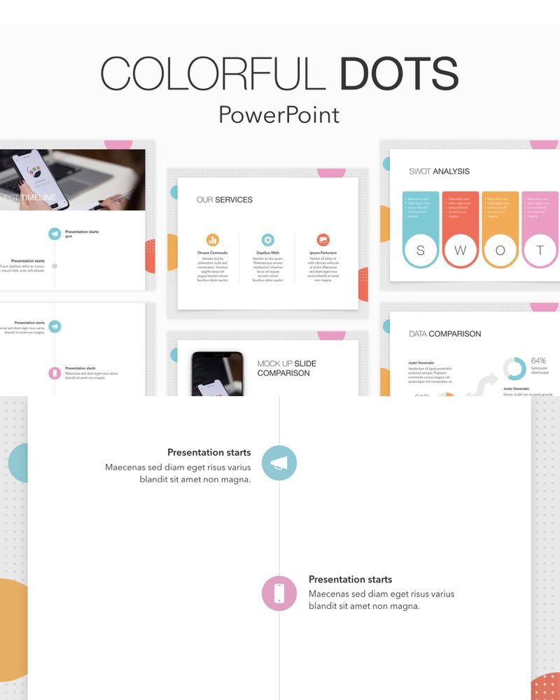 Bunte Punkte PowerPoint-Vorlage #91630 - TemplateMonster