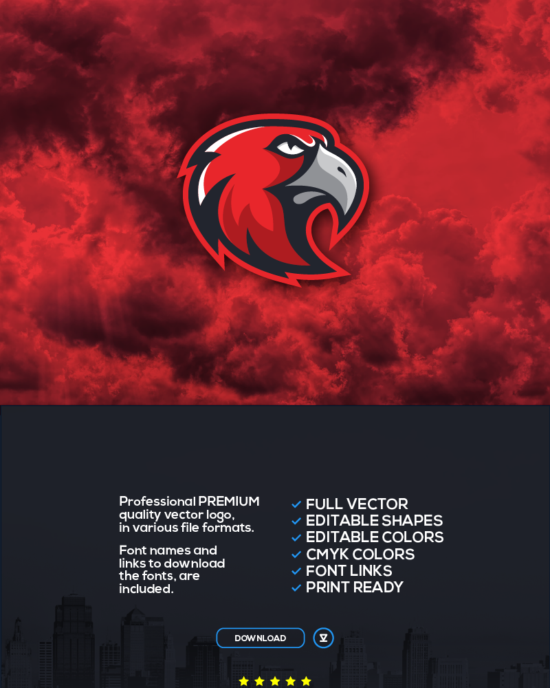 Hawks Sports Logo Template #91639 - TemplateMonster