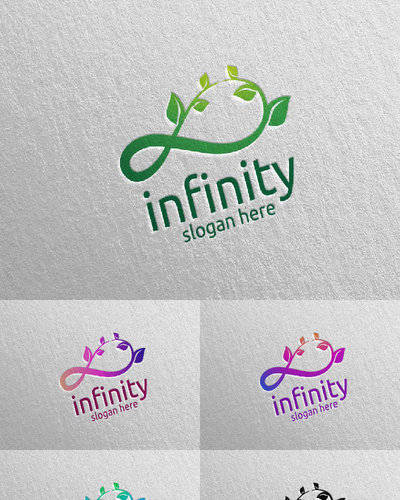 Green Infinity loop Design 33 Logo Template - TemplateMonster