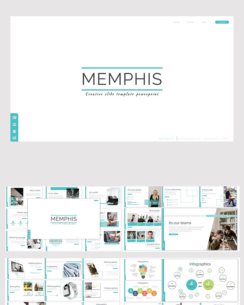 Memphis PowerPoint template #92016 - TemplateMonster
