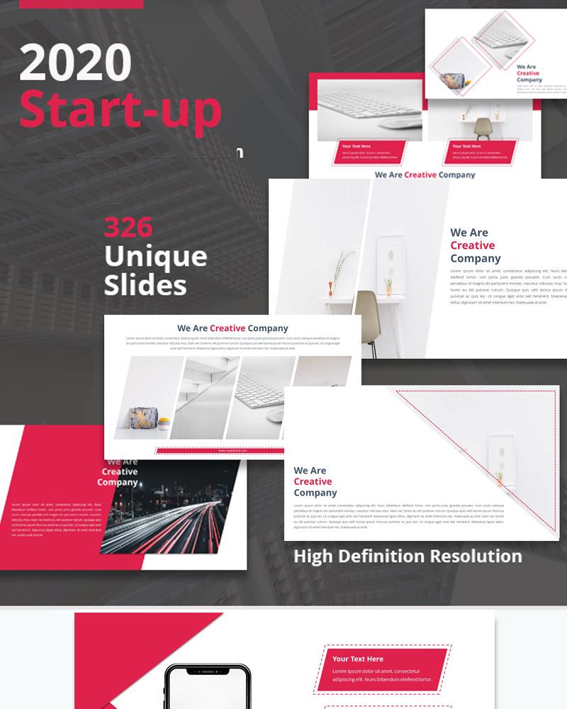 2020 Start-up PowerPoint template #92312 - TemplateMonster