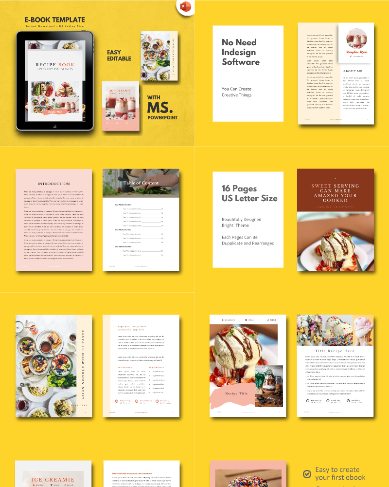 Minimal Recipe Presentation PowerPoint template