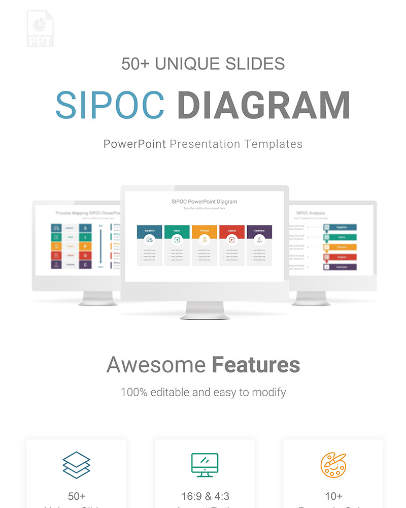 SIPOC Diagram PowerPoint template #92431 - TemplateMonster
