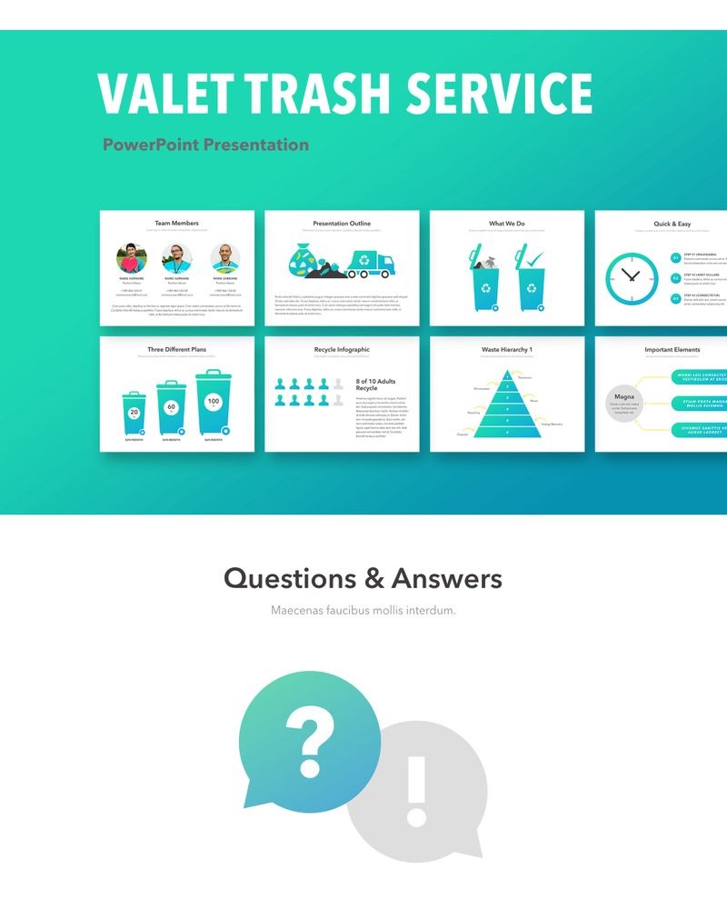 Valet Trash Service PowerPoint template - TemplateMonster