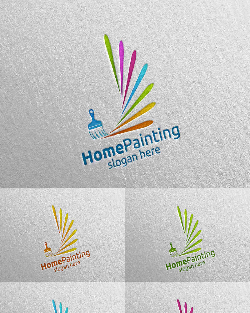 Home Painting Vector 3 Logo Template - TemplateMonster