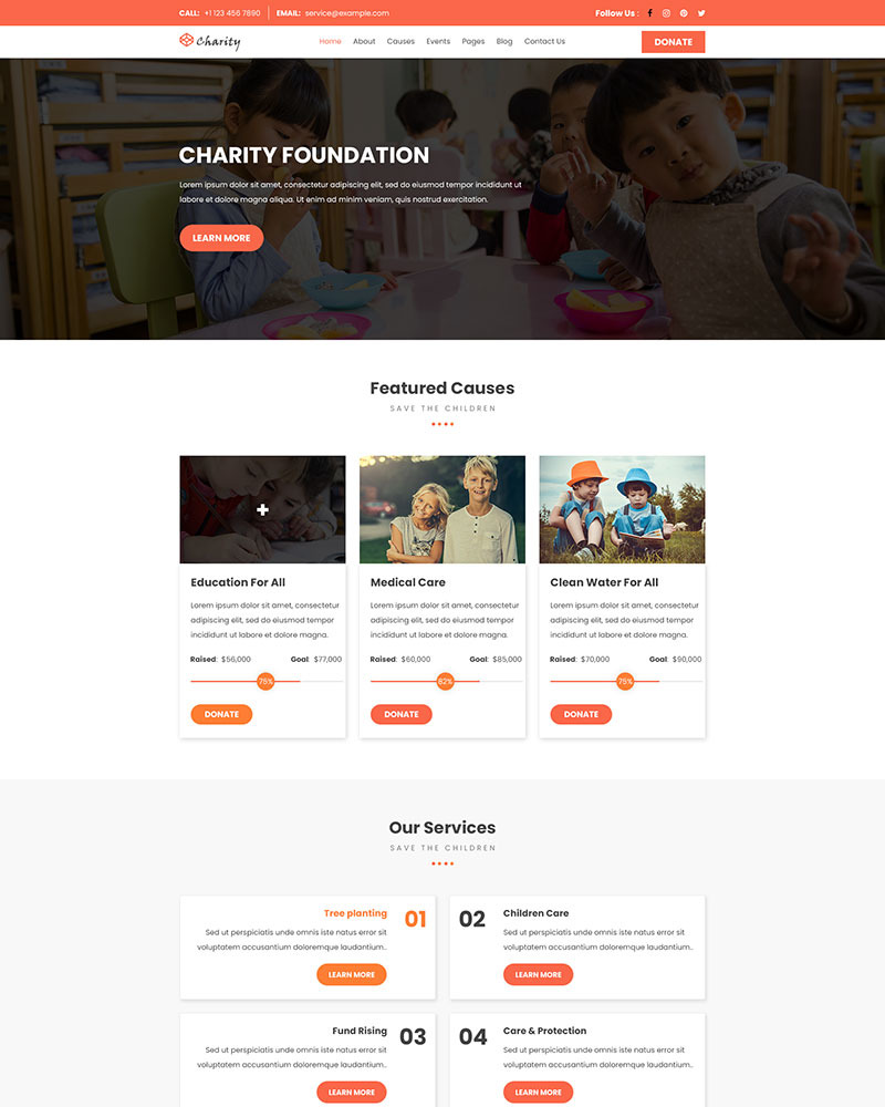 Charity Foundation | Charity PSD Template - TemplateMonster