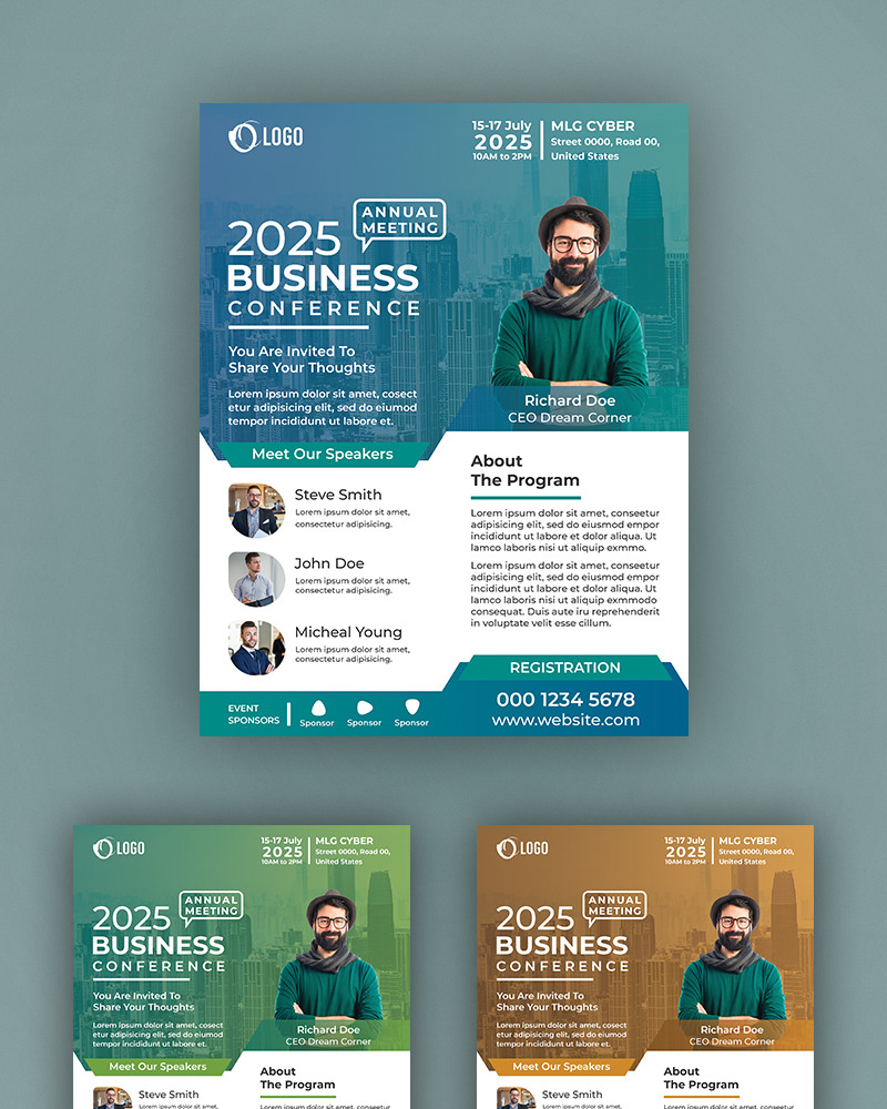 Business Conference Flyer Corporate Identity Template #93323