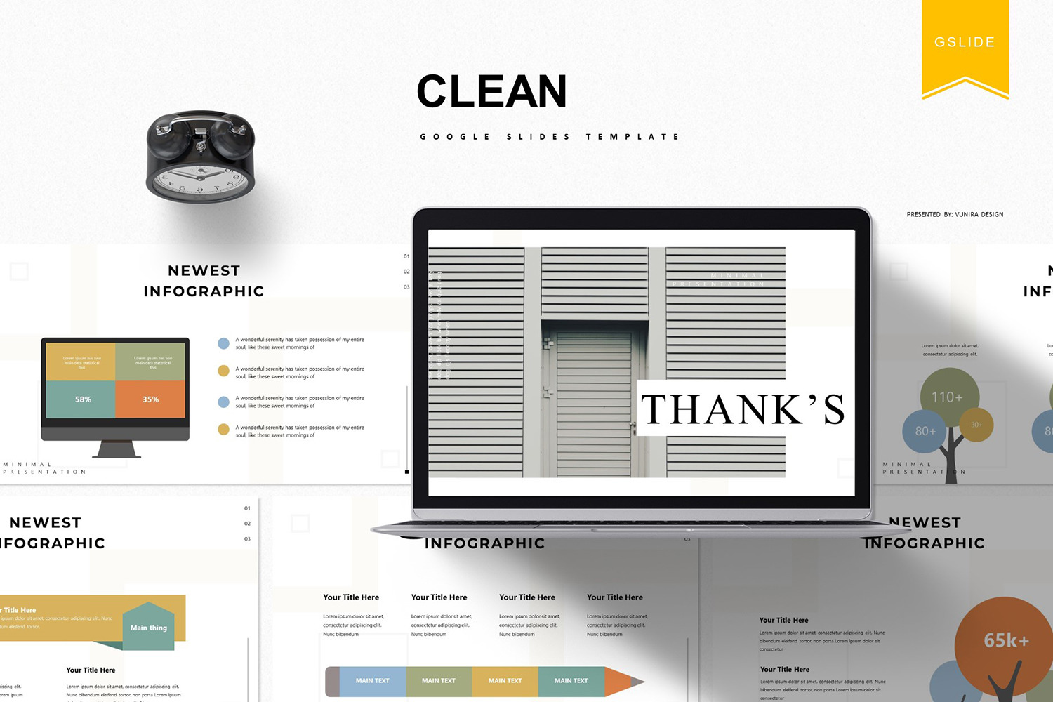 Clean | Google Slides #93368 - TemplateMonster