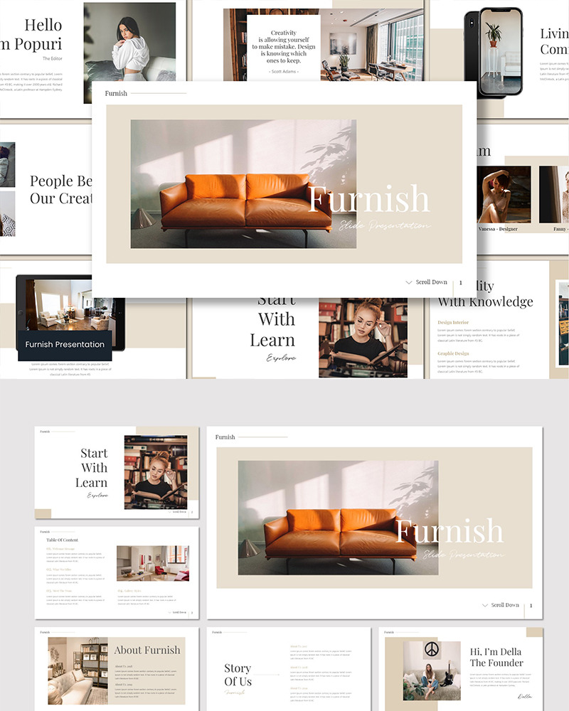 Furnish PowerPoint template #93346 - TemplateMonster