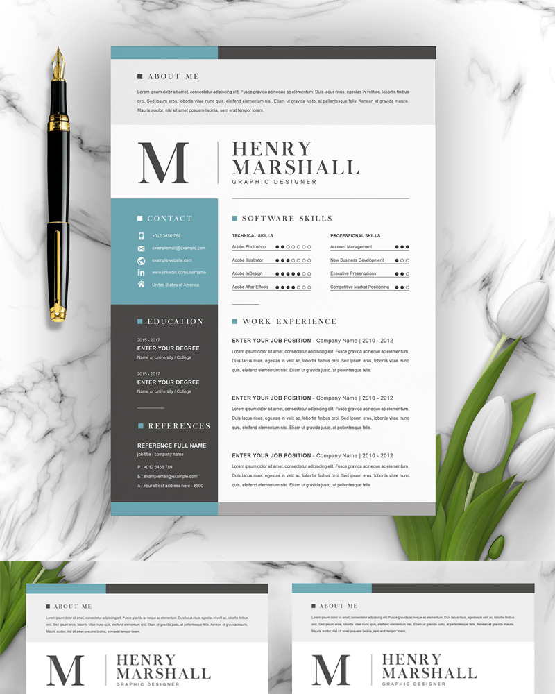 Henry Resume Template #93547 - TemplateMonster