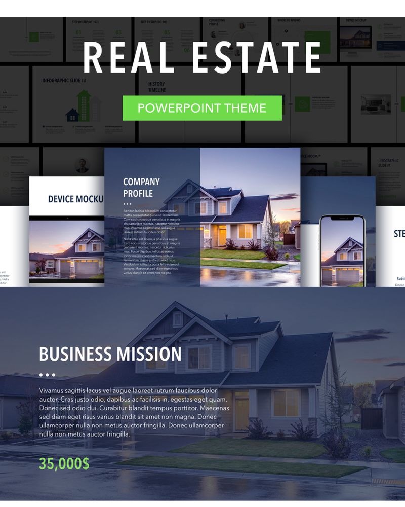 Real Estate PowerPoint template #94246 - TemplateMonster