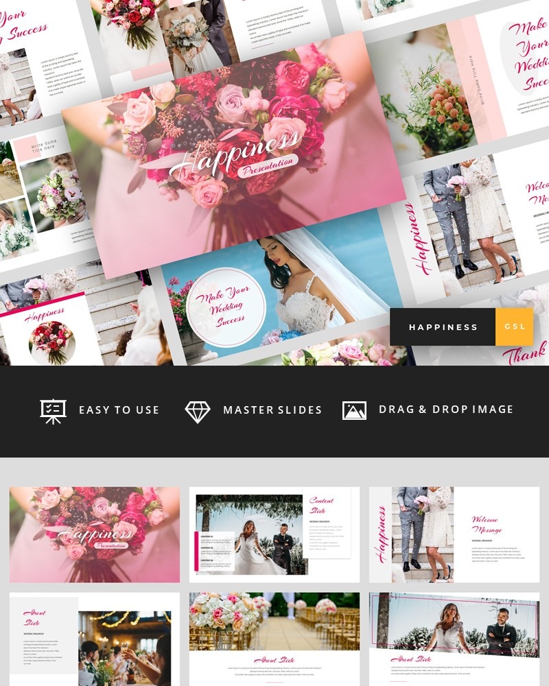 Happiness - Wedding Google Slides #94343 - TemplateMonster