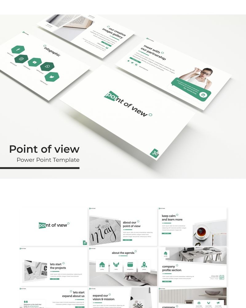 Point of view PowerPoint template #94393 - TemplateMonster