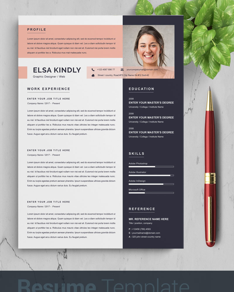 Elsa Resume Template #94551 - TemplateMonster