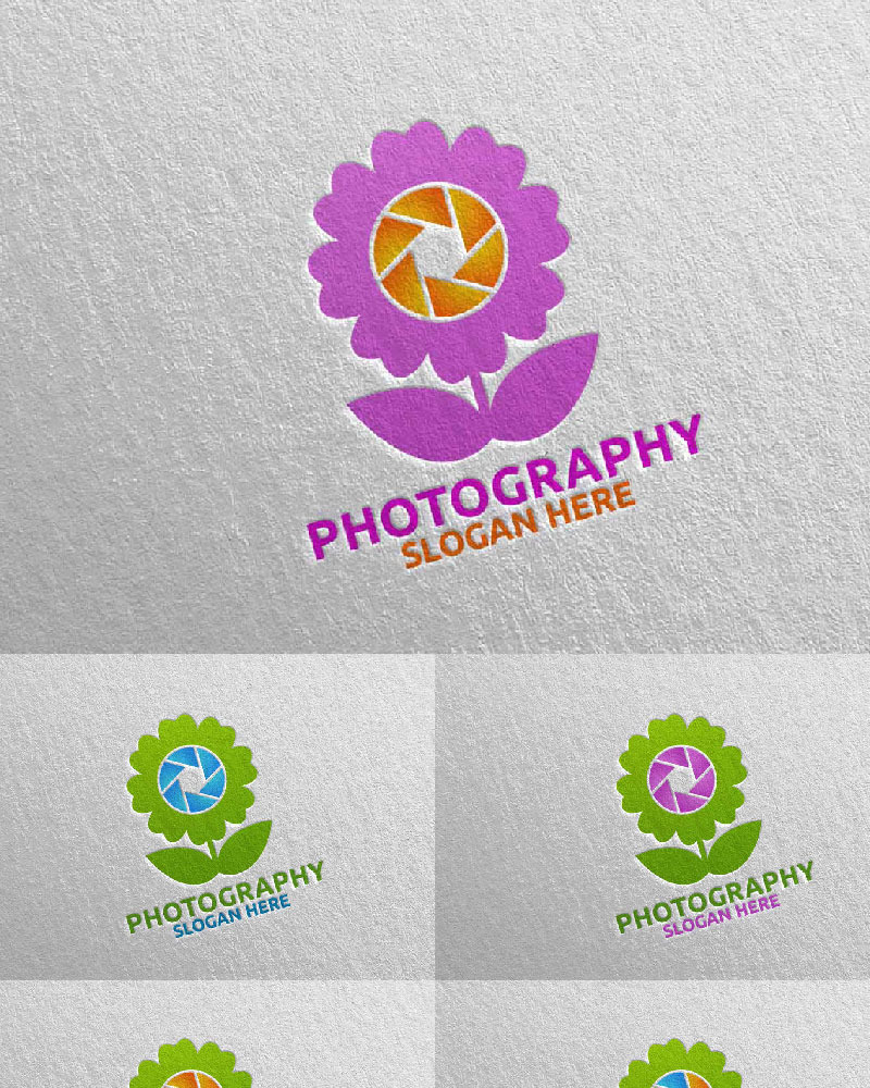 Flower Camera Photography 72 Logo Template - TemplateMonster