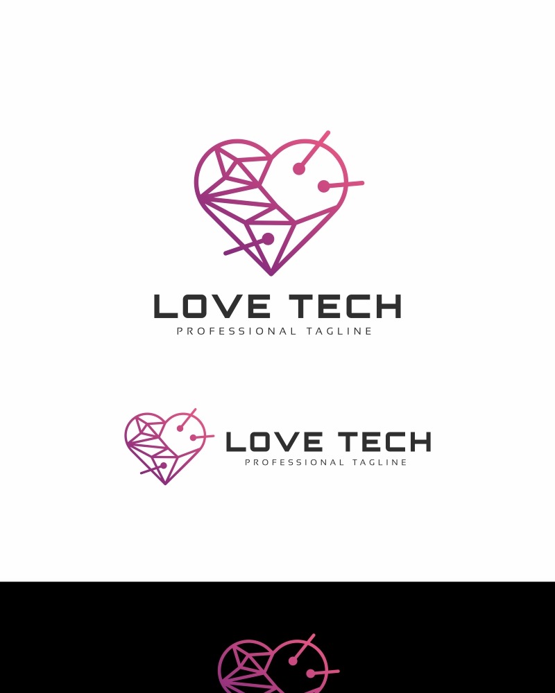 Love Tech Logo Template #94672 - TemplateMonster
