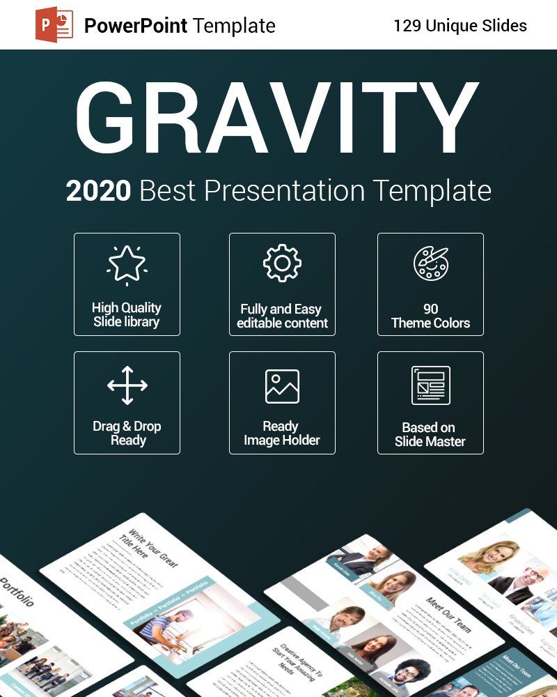 Gravity PowerPoint template #94753 - TemplateMonster
