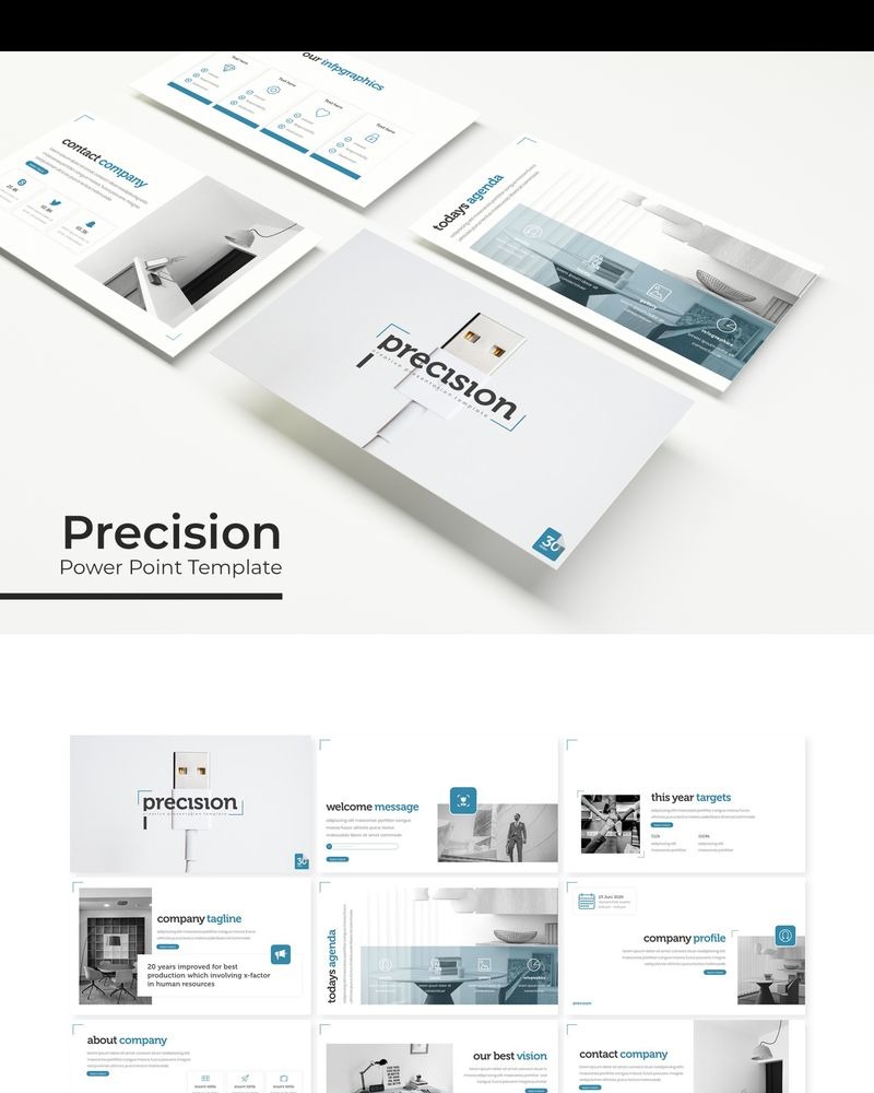 Precision PowerPoint template #94716 - TemplateMonster