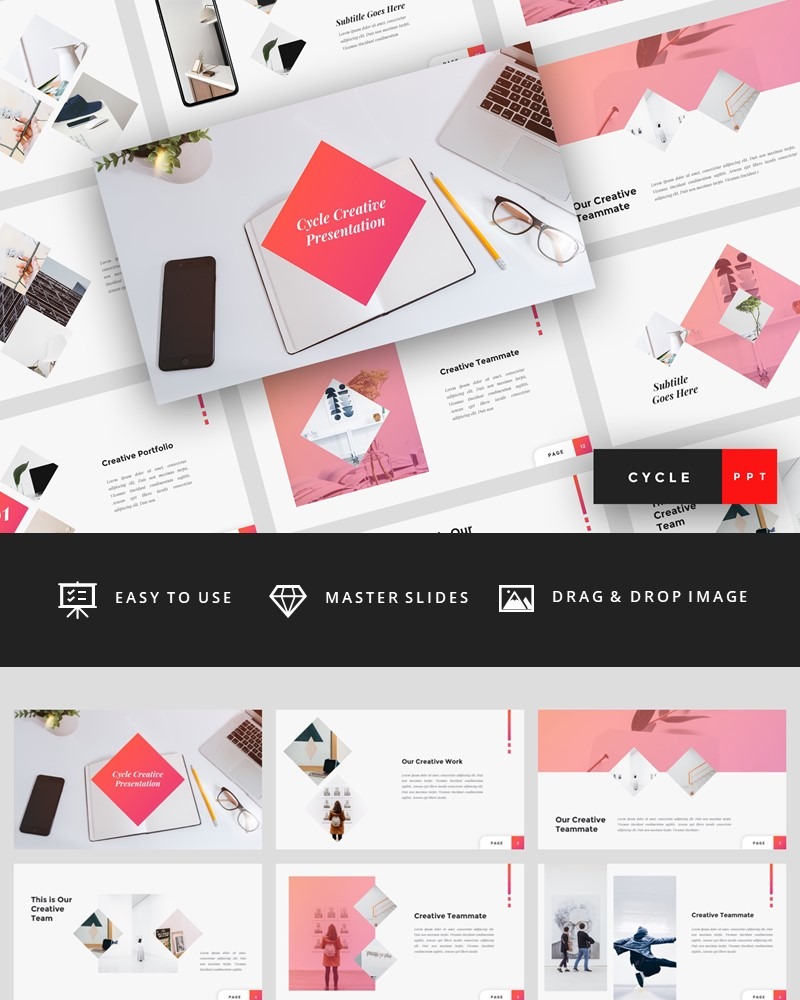 Cycle - Creative PowerPoint template - TemplateMonster