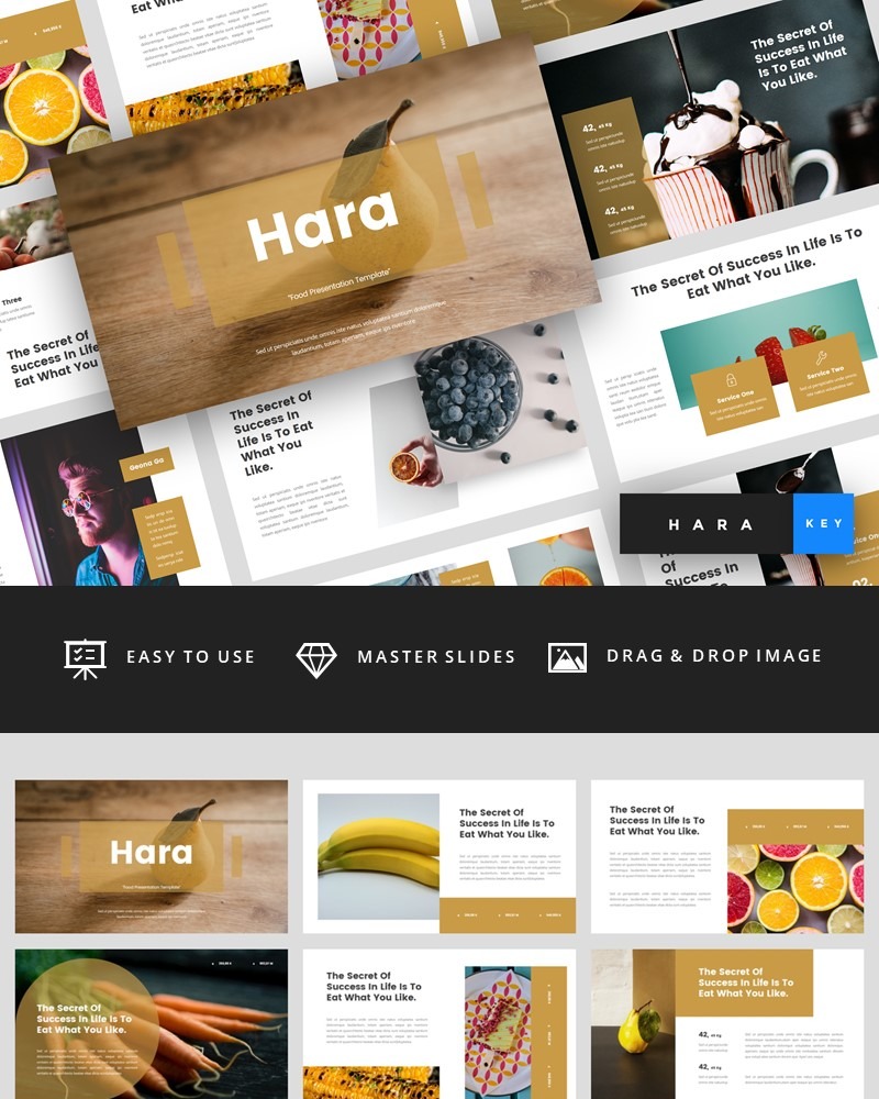 Hara - Food - Keynote template #94830 - TemplateMonster