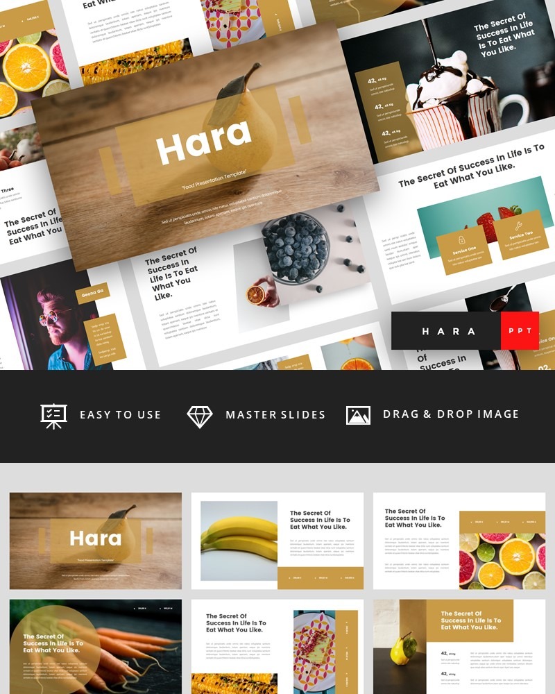 Hara - Food PowerPoint template #94811 - TemplateMonster