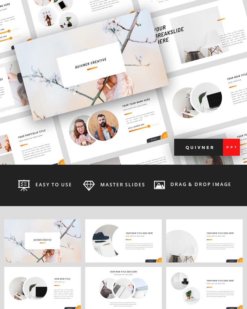 Quivner - Creative PowerPoint template - TemplateMonster