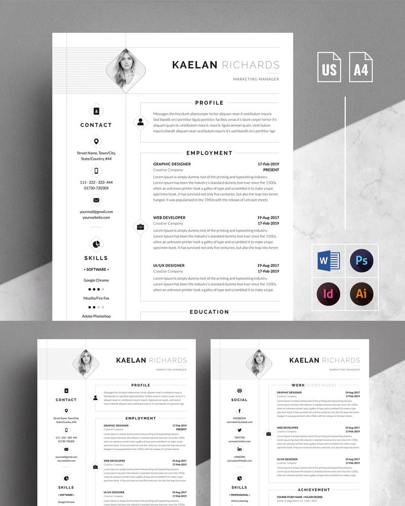 Word & Cover Letter Resume Template - TemplateMonster