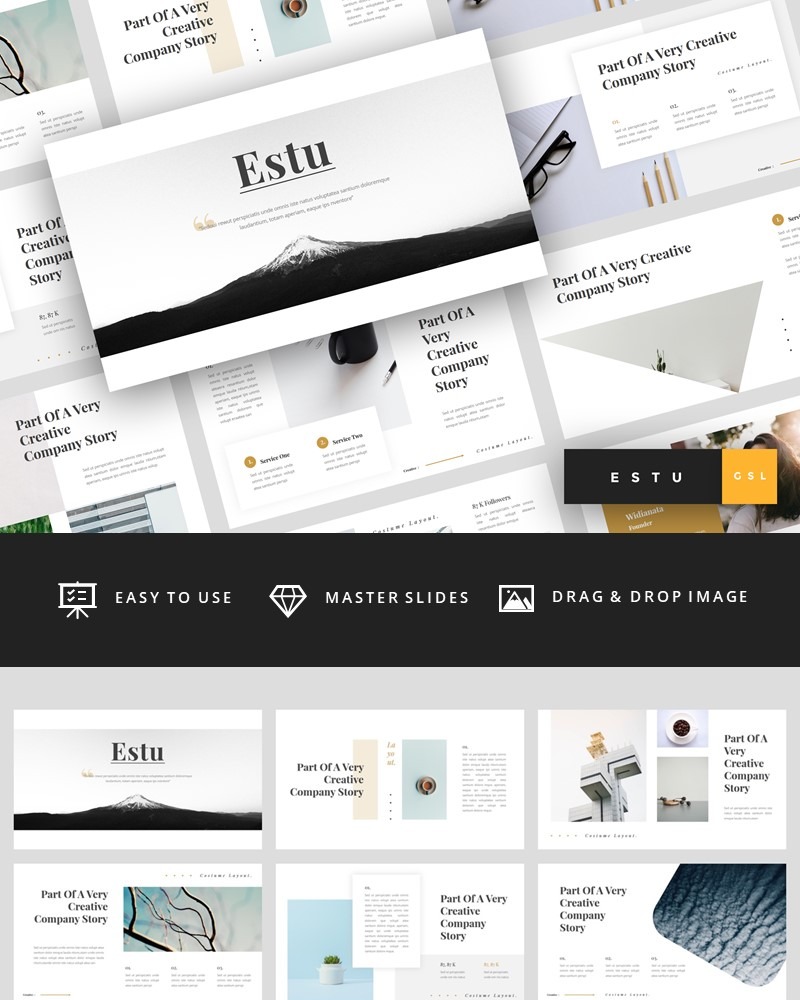 Estu - Clean Google Slides #95066 - TemplateMonster