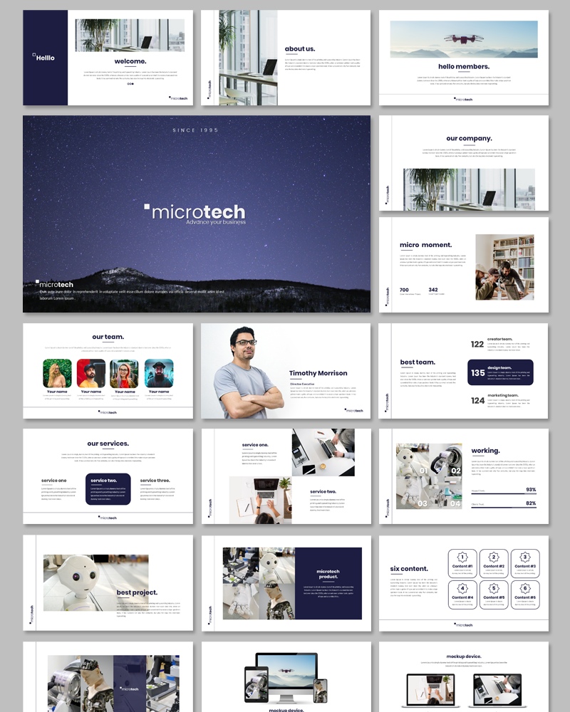Microtech - Business PowerPoint template - TemplateMonster
