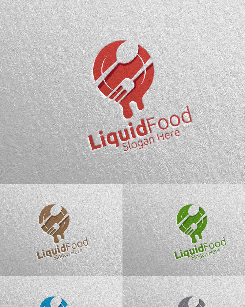 Liquid Food for Restaurant or Cafe 45 Logo Template
