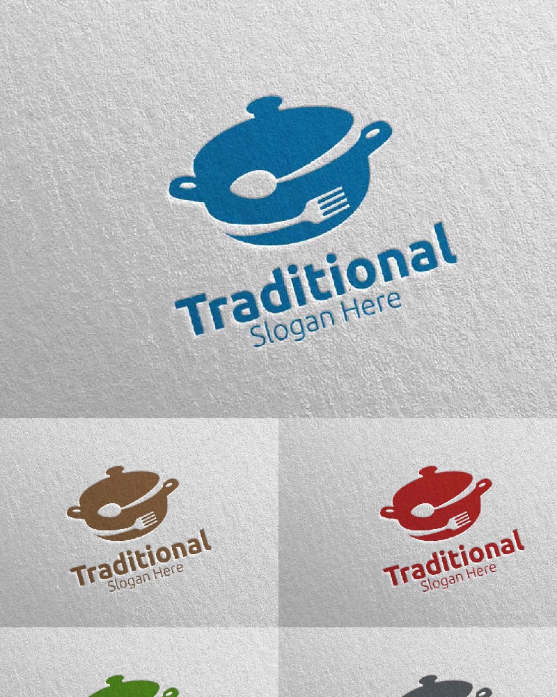 Traditional Food for Restaurant or Cafe 32 Logo Template