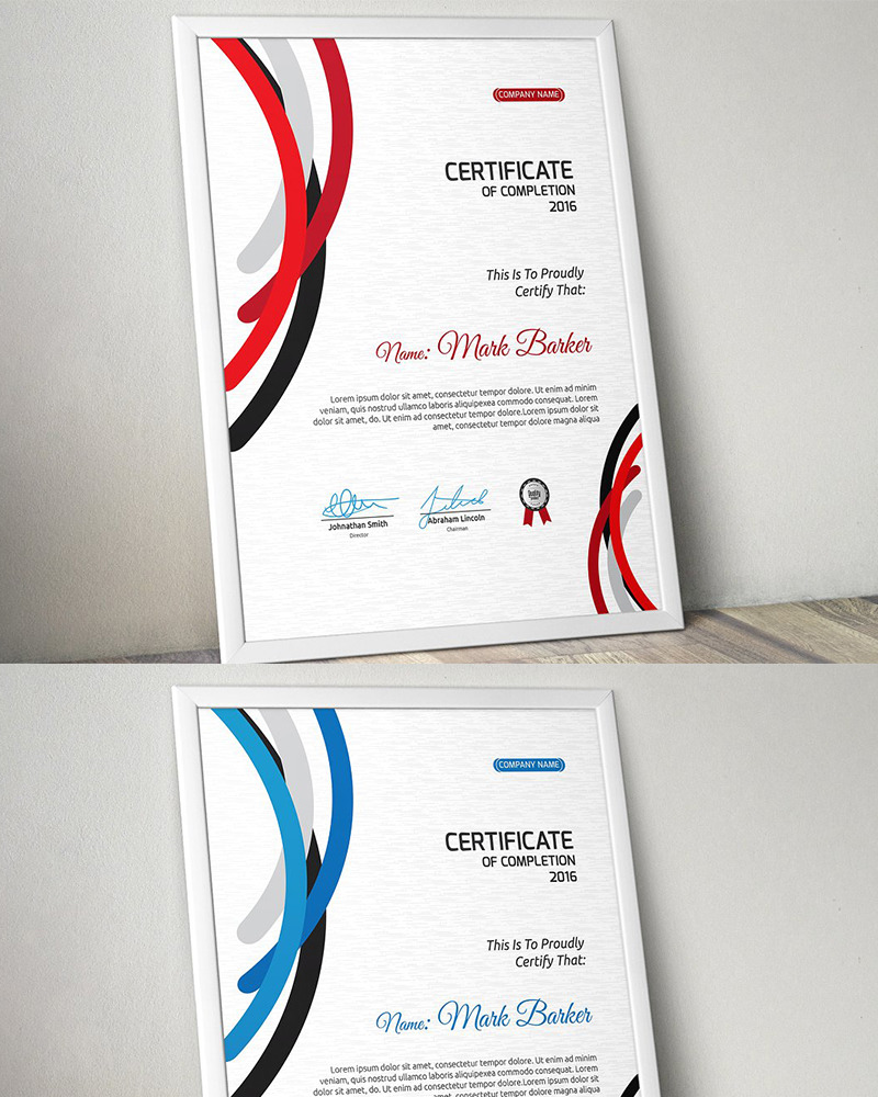 Curvy Stripes Certificate Template #95653 - TemplateMonster