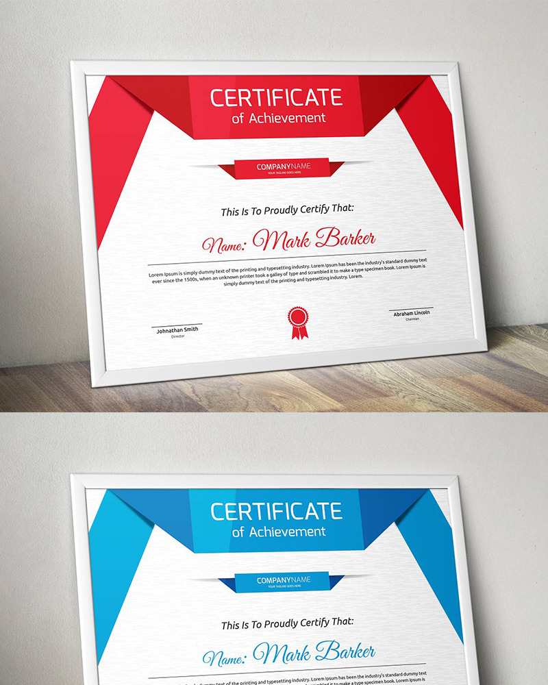 Ribbon Stripe Certificate Template #95688 - TemplateMonster