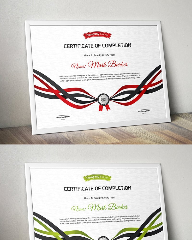 Wavy Intertwined Stripes Certificate Template