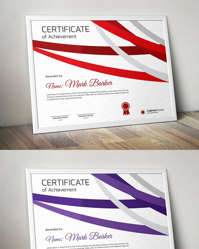 Curvy Stripes Certificate Template #95795 - TemplateMonster