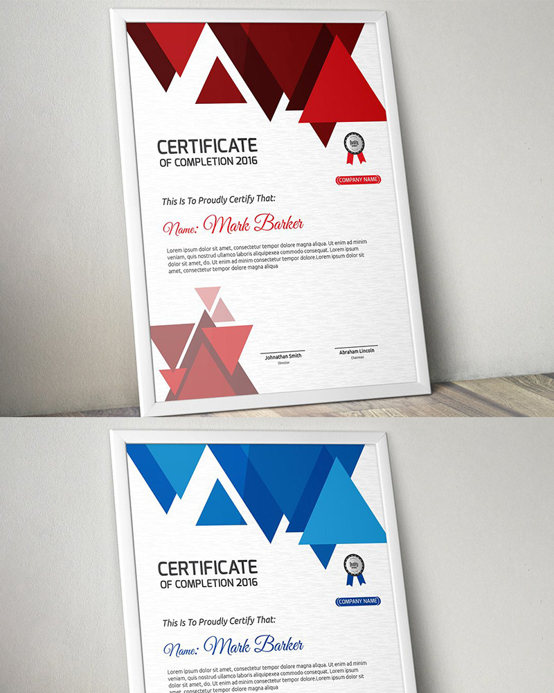 Triangular Certificate Template #95701 - TemplateMonster