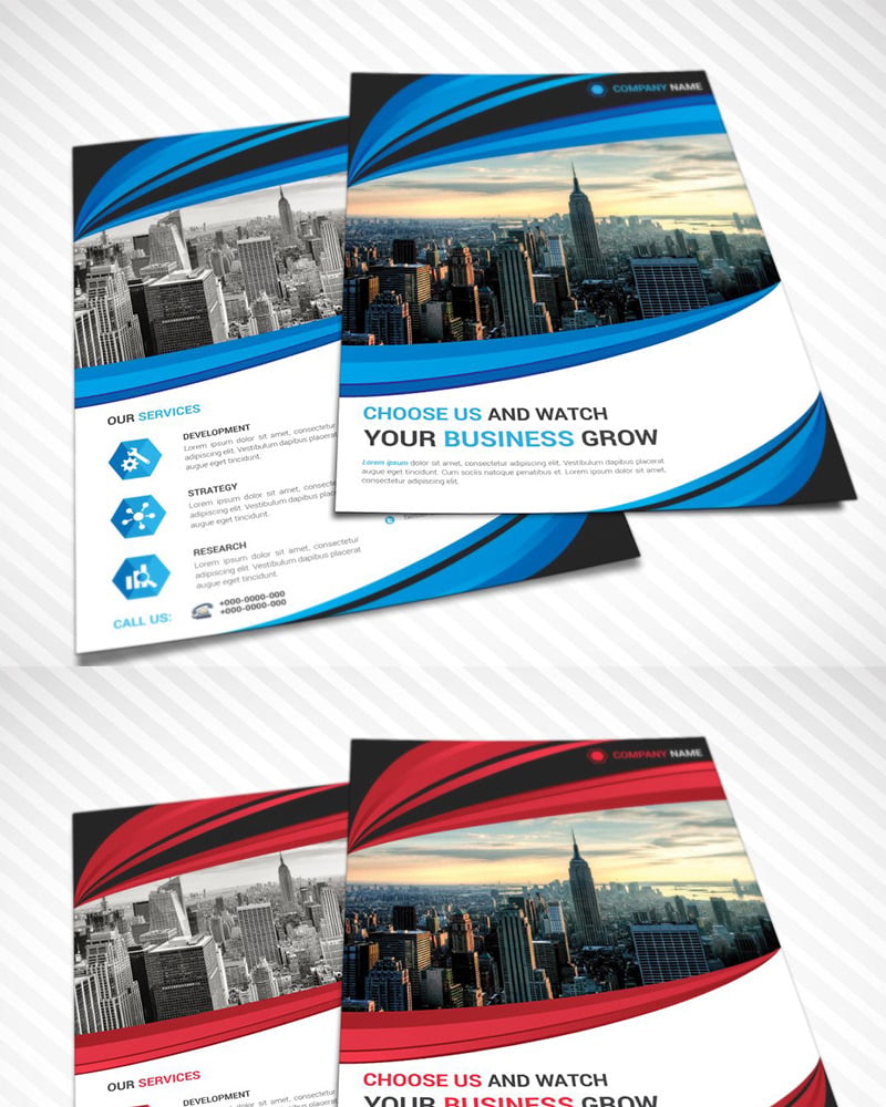 Both Side Wavy Flyer - Corporate Identity Template